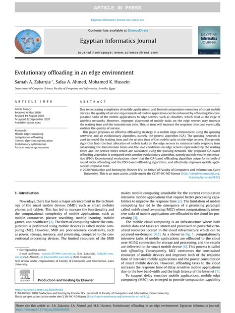 Pdf Evolutionary Offloading In An Edge Environment
