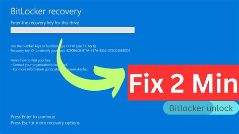 Fix Bitlocker Recovery Key Bitlocker Unlock Without Password And Recovery Key Bitlocker