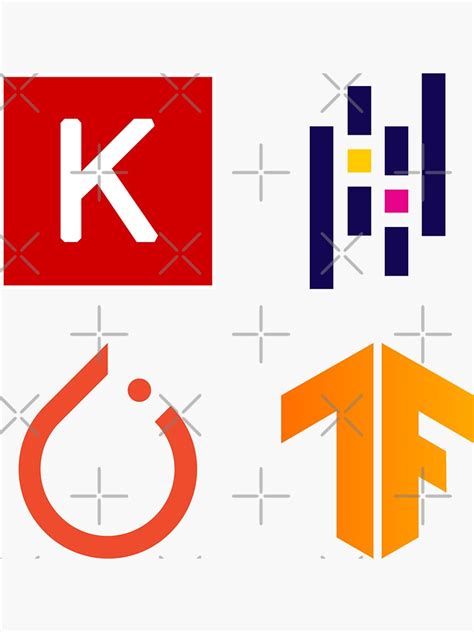 Keras Pandas Pytorch Tensorflow 4x Sticker Combo Pack Sticker For