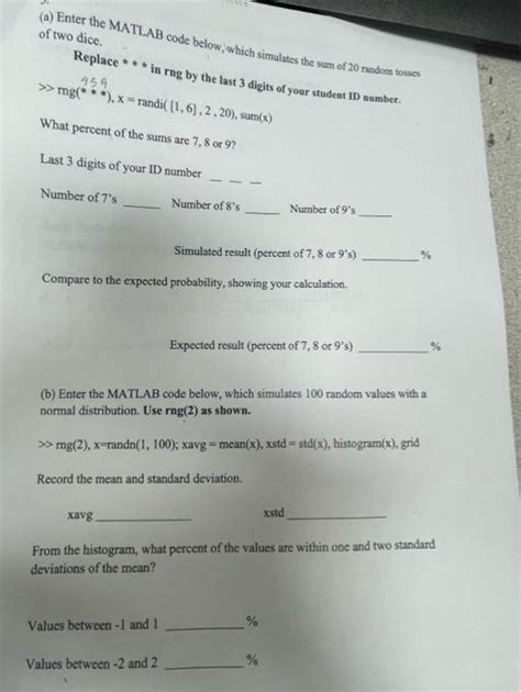 Solved A Toiner The Matlab Code Below Which Simulates The