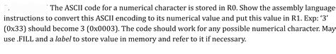 Solved The Ascii Code For A Numerical Character Is Stored In