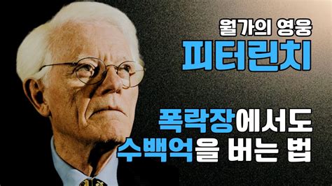 폭락장은 기회 당신을 주식 부자로 만들어 줄 ‘피터 린치의 투자 비법 Youtube