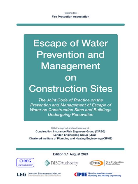 Joint Code Of Practice Escape Of Water Prevention And Management On