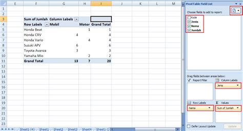 Pivot Table Excel Cara Membuat Menghapus Dan Refresh Pivot Table Excel ADH EXCEL Tutorial