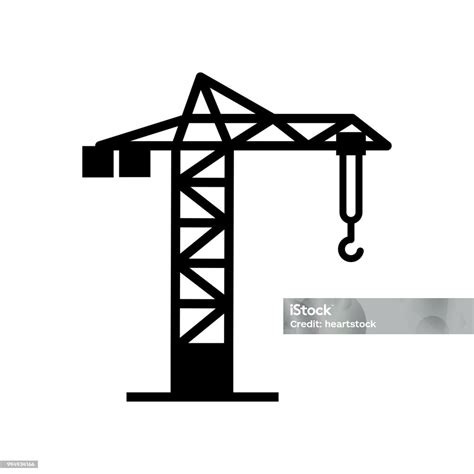 크레인 아이콘 벡터 아이콘입니다 간단한 요소 그림입니다 크레인 기호 디자인입니다 웹 및 모바일 사용할 수 있습니다 비계에 대한 스톡 벡터 아트 및 기타 이미지 Istock