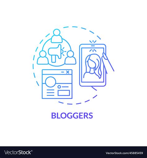 Blogger Blue Gradient Concept Icon Royalty Free Vector Image