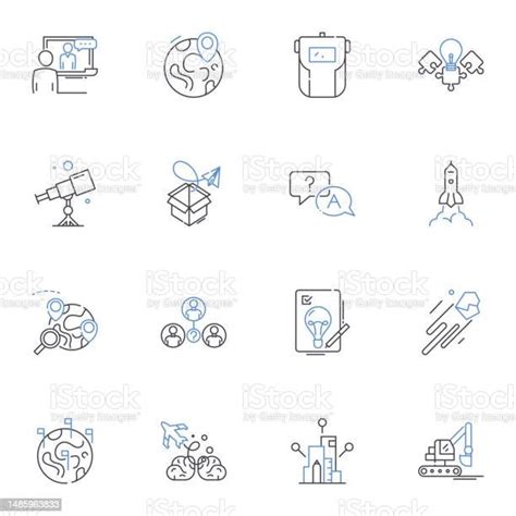 소설 정보 라인 아이콘 모음입니다 줄거리 캐릭터 테마 갈등 주인공 길항제 설정 벡터 및 선형 그림 대화 내레이터 시점 개요 표지판 세트 건축물에 대한 스톡 벡터 아트 및