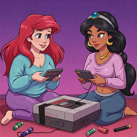 Ariel And Jasmine Playing Nes Gemini Ai By Polskienagrania1990 On Deviantart