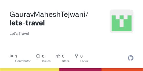 Github Gauravmaheshtejwanilets Travel Lets Travel