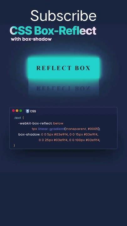 Css Reflect Box Making With Box Shadow Html Webdesign Css Youtube