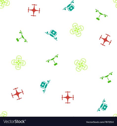 Quadcopter Seamless Flat Pattern Royalty Free Vector Image