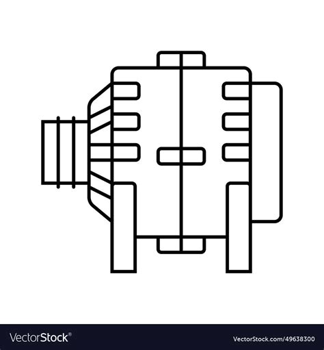 Ac Generator Electrical Engineer Line Icon Vector Image