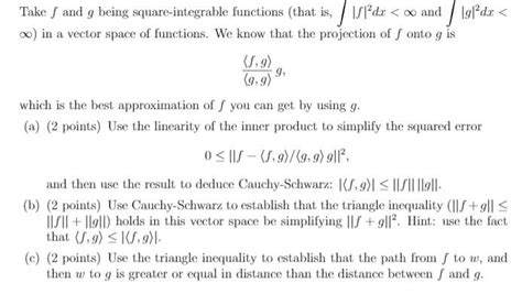 Solved Take S And G Being Square Integrable Functions That