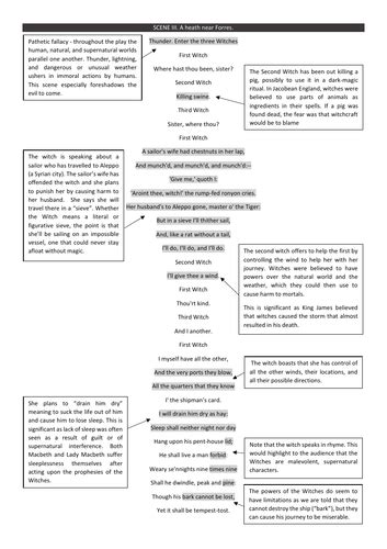 macbeth act 1 scene 3 annotated teaching resources