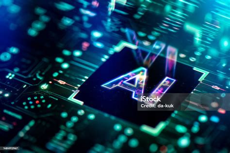 인공 지능 프로세서 유닛 개념입니다 데이터 전송 기능이 있는 Pcb 마더보드의 강력한 Quantum Ai 구성 요소 양자에 대한 스톡 사진 및 기타 이미지 Istock