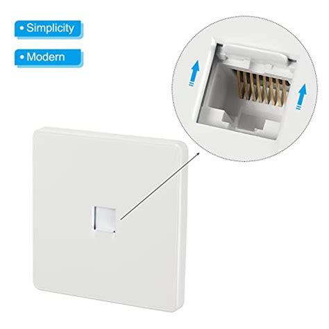 Patikil Ethernet Socket Single Port Rj45 Cat6 Wall Plate For Ethernet Cable Networking Socket