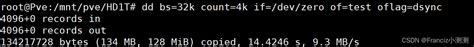 linux磁盘 硬盘测速 dd命令 测试顺序读写 测试4k性能 linux 硬盘测速 csdn博客
