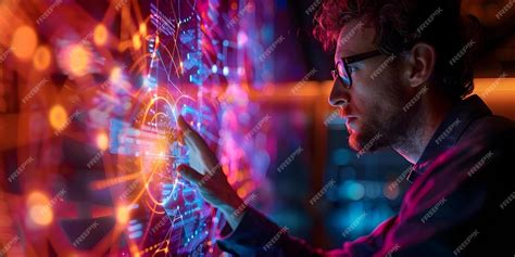 Businessman Using Ai For Data Analysis And Machine Learning On Virtual Screen Concept Artificial