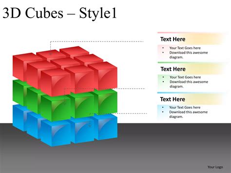 3d Cubes Style 1 Powerpoint Presentation Templates Ppt