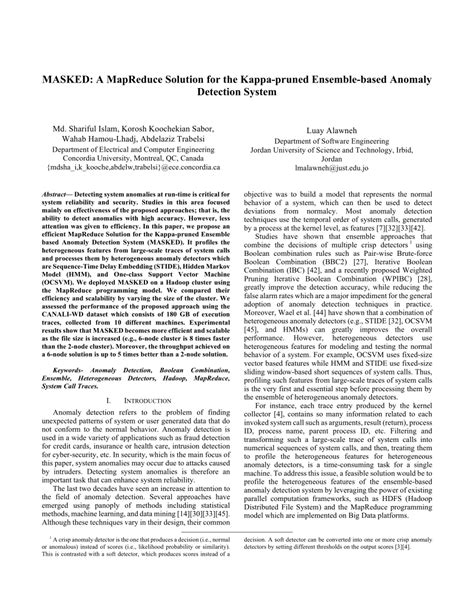 Pdf Masked A Mapreduce Solution For The Kappa Pruned Ensemble Based