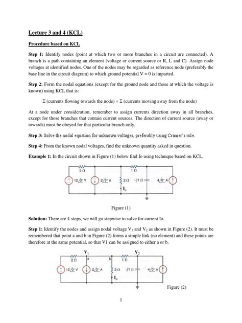 Circuit Analysis Lecture 3 And 4 Pdf Voltage Electrical Network