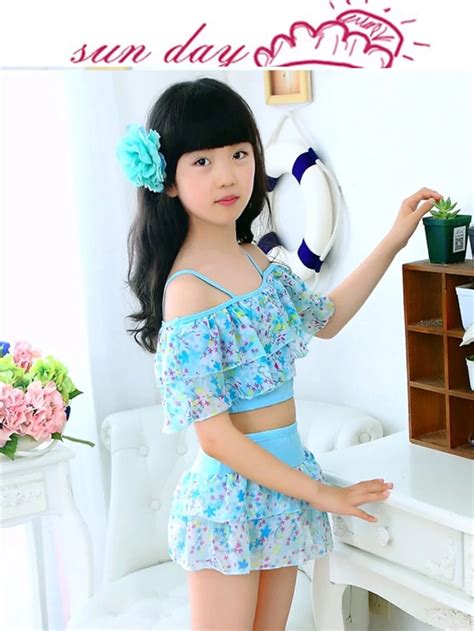 Папа Чен дети бикини девушки цветочный высокой талией купальники Купальники Симпатичные пляж