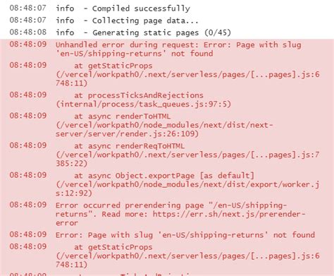 Deploy To Vercel Failing With Missing Pages Unhandled Error · Issue