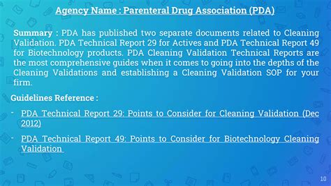List Of Cleaning Validation Guideline Pptx