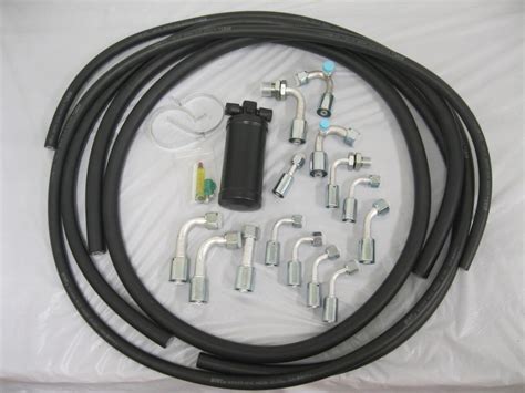 Universal 134a Air Conditioning Hose Kit O Ring Fittings Drier Ac Hoses