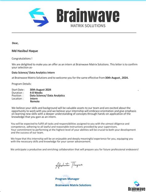 Md Hasibul Haque On Linkedin Brainwavematrixsolution Dataanalyst