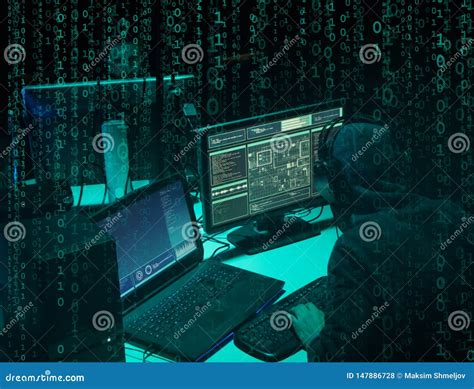 Wanted Hackers Coding Virus Ransomware Using Laptops And Computers Cyber Attack System