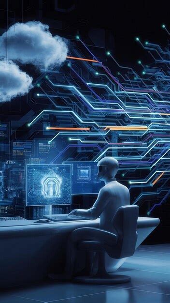 Digital Cloud Computing Cyber Security Digital Data Network Protection Premium Ai Generated Image