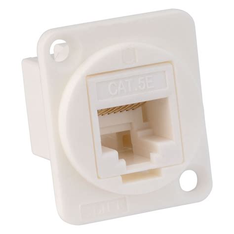 Cliff Cp30220w Cat5e Rj45 Feedthrough Connector White Plastic Frame Csk Holes Rapid Electronics