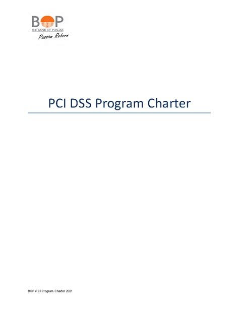 Pci Dss Program Charter Pci Dss Program Charter Table Of Contents