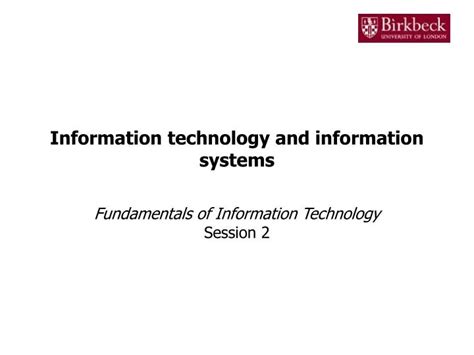 PPT Information Technology And Information Systems PowerPoint Presentation ID