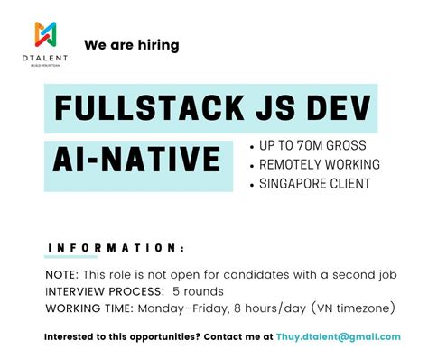 Remote Fulltime Fullstack Js Engineer Ai Native Phạm Thúy