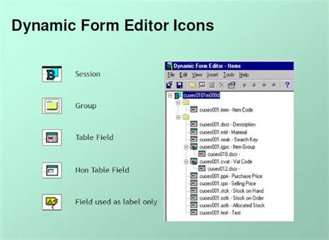 Full On Baan Dynamic Form Editor Icons