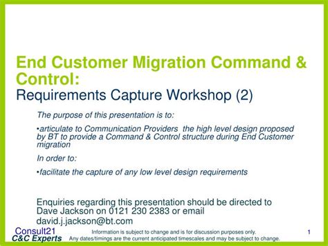 ppt end customer migration command and control requirements capture workshop 2 powerpoint