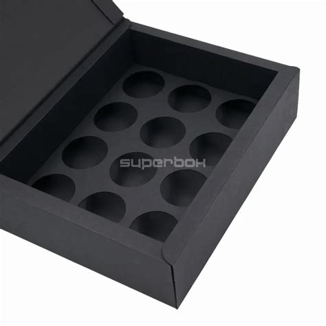 Black Cardboard Insert For Box 12 Holes Superbox