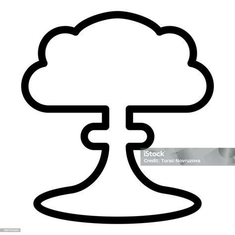 핵폭발 라인 아이콘입니다 방사능 폭발 벡터 그림은 흰색으로 분리되어 있습니다 Apocalypse 개요 스타일 및 앱을 위해 설계되었습니다 Eps 10 10에 대한 스톡 벡터