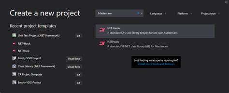 Vs2019 All Versions C And Vb Net Hook Project Template Mastercam C