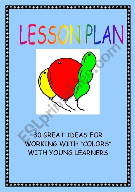 Lesson Plan Colors Esl Worksheet By Elinescheffer Lesson Plans