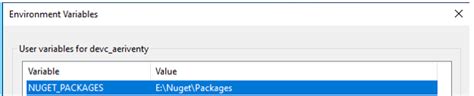 package nuget folder in user space stack overflow
