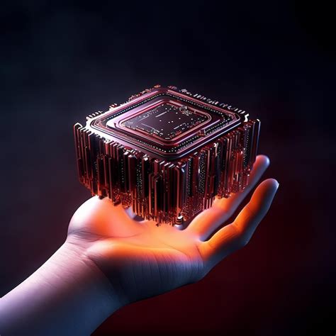 Premium Ai Image 3d Render Of Hand Holding Cpu