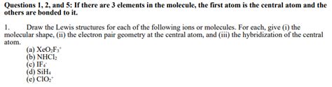 Solved Questions 1 2 And 5 If There Are 3 Elements In The Chegg Com