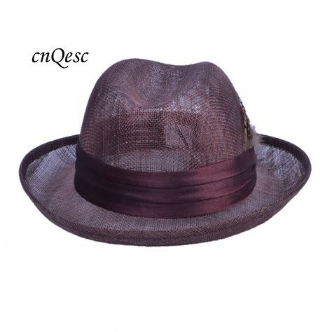 Small Brown Sinamay Hat Fedora Hat For Derby Weddi Vicedeal
