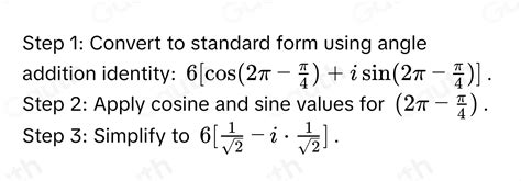 Solved Convert the complex number cos π isin π into rectangular standard form E