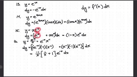 SOLVED Find The Differential Dy Of Each Function Y E X X