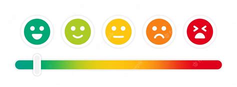 만족도 수준의 이모티콘 아이콘 세트입니다 프리미엄 벡터
