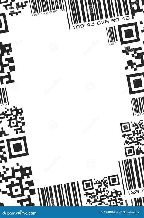 Black Frame In Barcode Style Stock Vector Illustration Of Digital